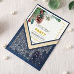 Blue ‘V’ pull-out laser-cut invitation card - Invitationcards