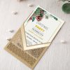 Golden ‘V’ pull-out laser-cut invitation card - Invitationcards