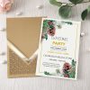 Golden ‘V’ pull-out laser-cut invitation card - Invitationcards